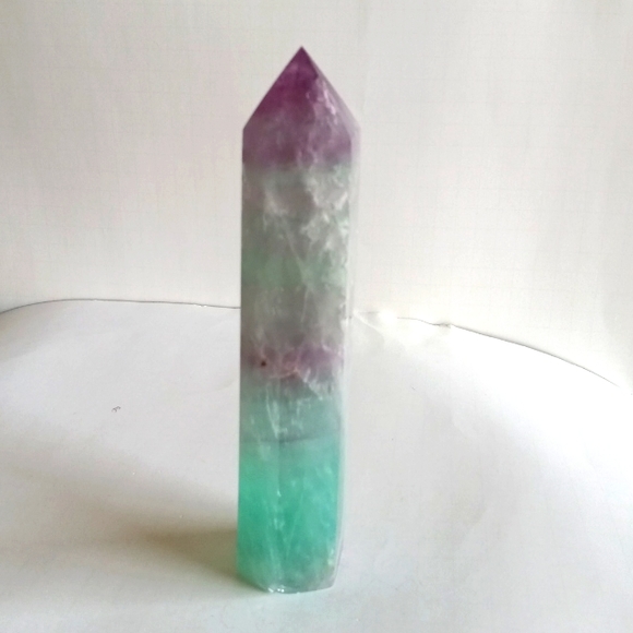 Crystals | Accents | Watermelon Fluorite With Rainbows Crystal Tower ...